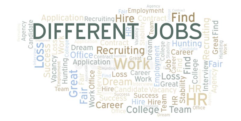 Different Jobs word cloud. stock illustration. Illustration of ...