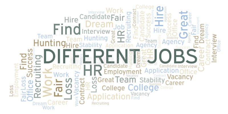 Different Jobs word cloud. stock illustration. Illustration of concept ...