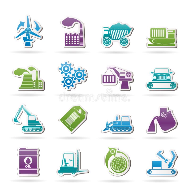Business and Industry Icons Stock Vector - Illustration of icons ...