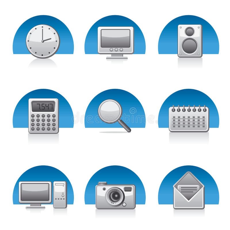 Computer Applications Icon Set Stock Illustration - Illustration of ...