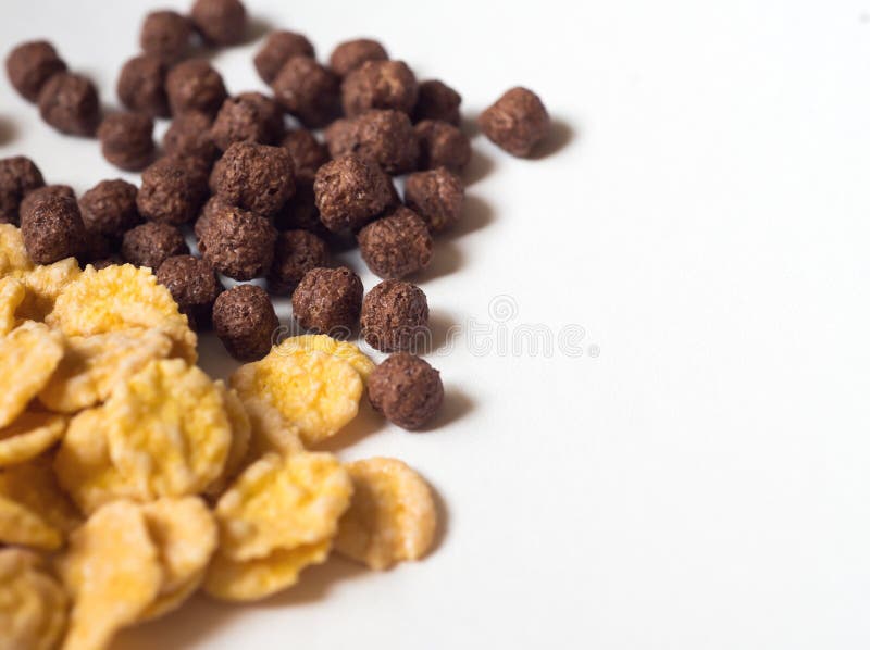 Different Kind of Cornflakes on White Background Stock Image - Image of ...