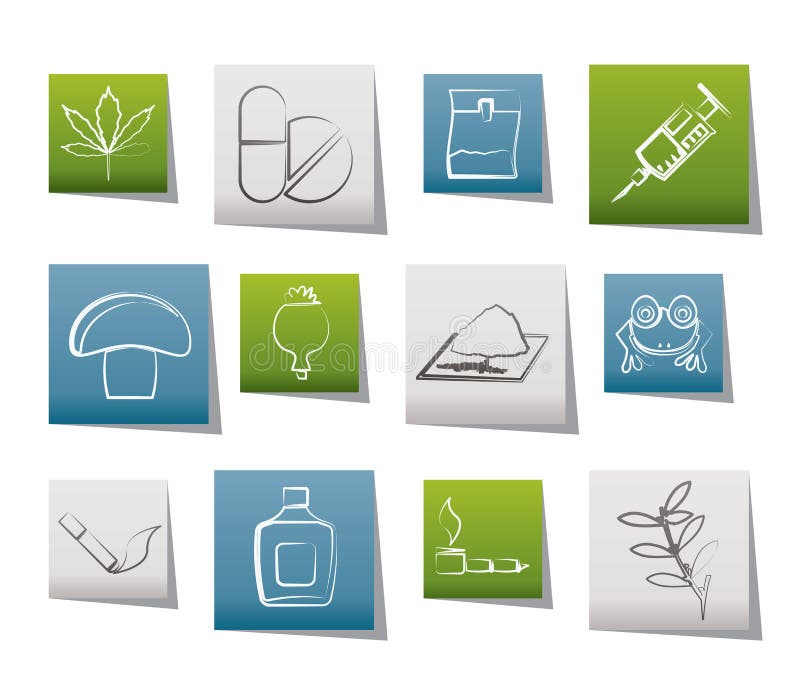 Different Kind of Drug Icons Stock Vector - Illustration of computer ...
