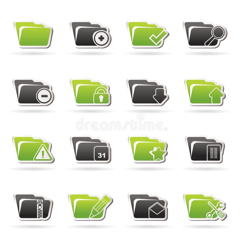 Different Kind of Folder Icons Stock Vector - Illustration of letter ...