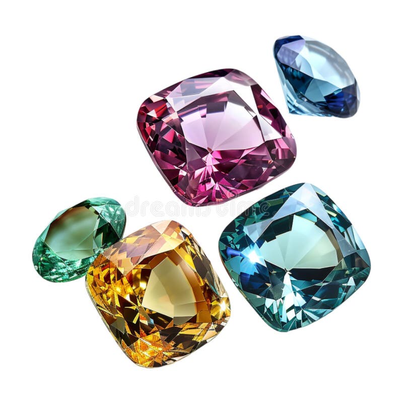 Different Kind of Gem Stones on Transparent Background - Ai Generated ...
