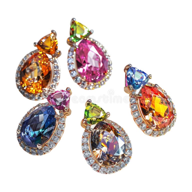 Different Kind of Gem Stones on Transparent Background - Ai Generated ...