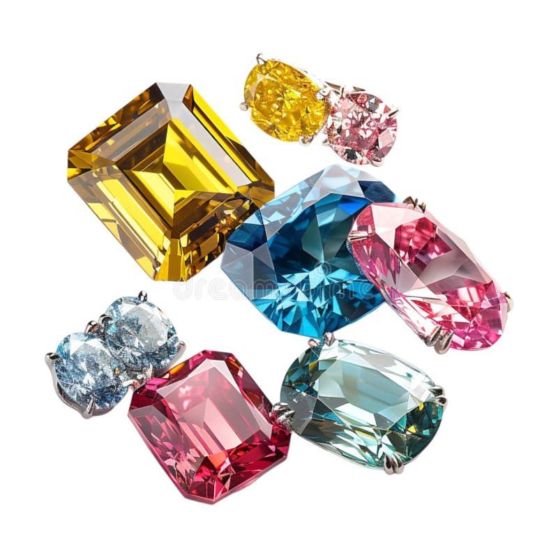 Different Kind of Gem Stones on Transparent Background - Ai Generated ...