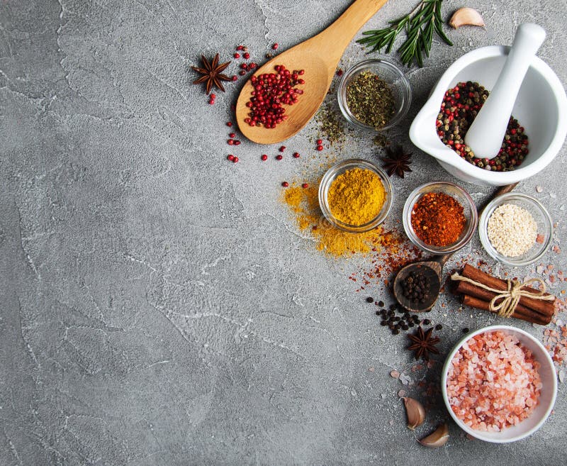 Different Kind of Spices in Bowls Stock Image - Image of cooking ...