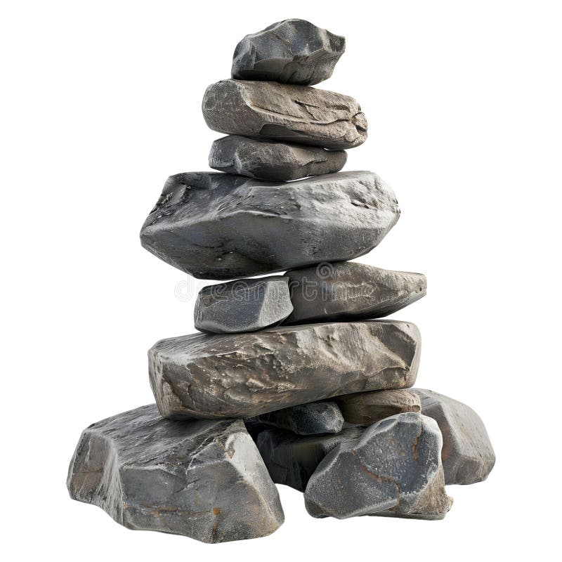 Different Kind of Stones Stack on Transparent Background - Ai Generated ...