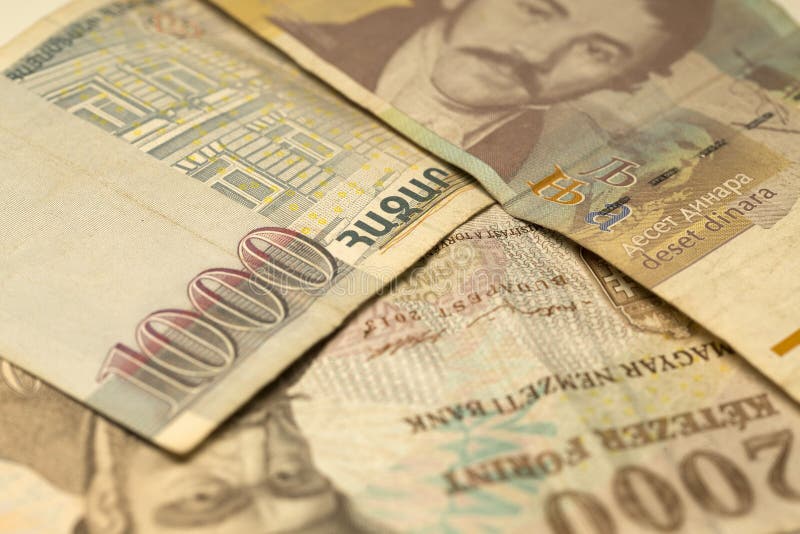 Different Kinds Banknotes from the All World in the Detail Stock Photo ...