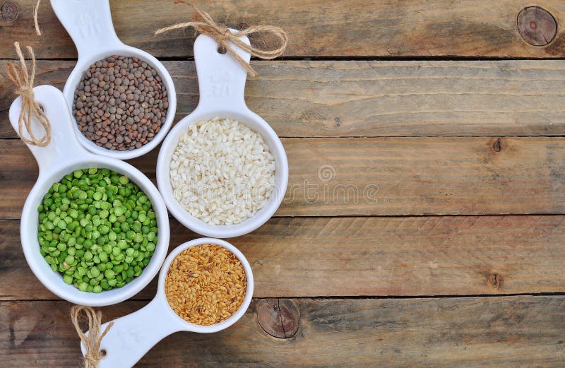 Different Kinds of Bean Seeds on a Wooden Table Stock Photo - Image of ...
