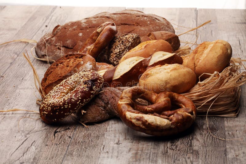 Different Kinds of Bread and Bread Rolls Stock Image - Image of crusty ...