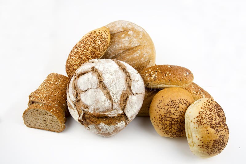 Different Kinds of Bread and Bread Rolls. Stock Image - Image of bread ...