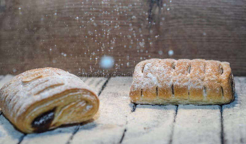 Different Kinds of Bread Rolls on Black Board from Above Stock Image ...