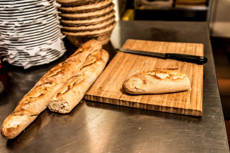 Different Kinds of Bread Rolls on Black Chalkboard from Above. Kitchen ...