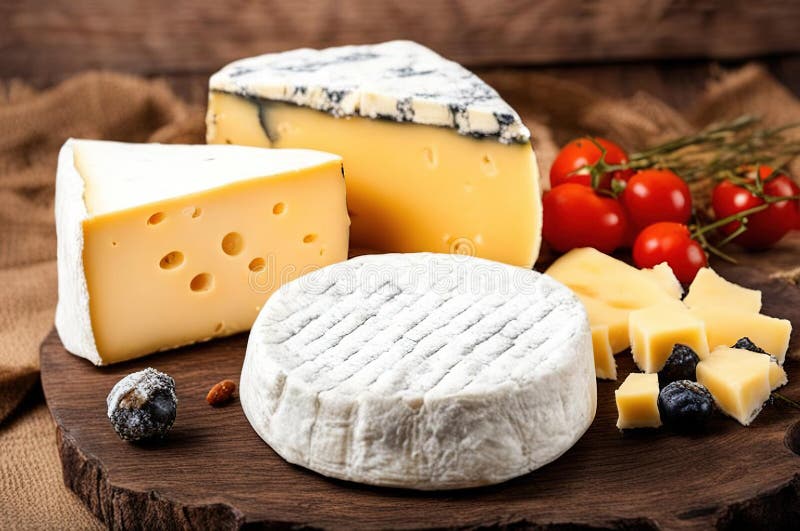 Different kinds of cheeses stock illustration. Illustration of product ...