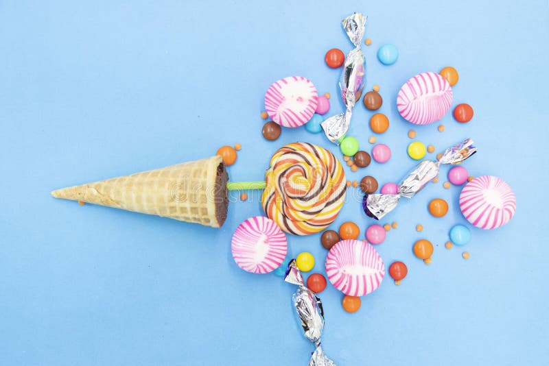 Colorful Different Kinds of Candies Isolated on Background Stock Photo ...