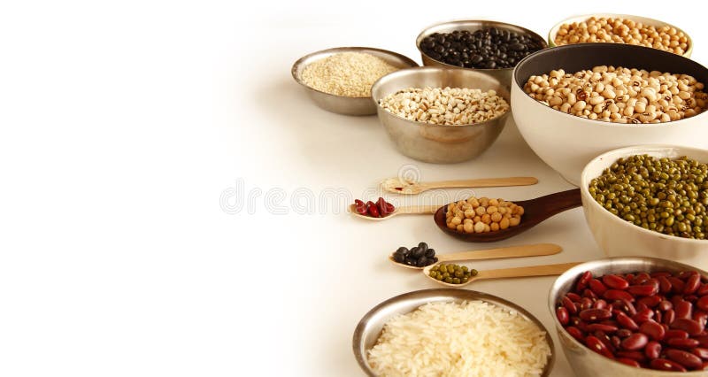 Different Kinds of Grains, Five Grains Stock Image - Image of food ...