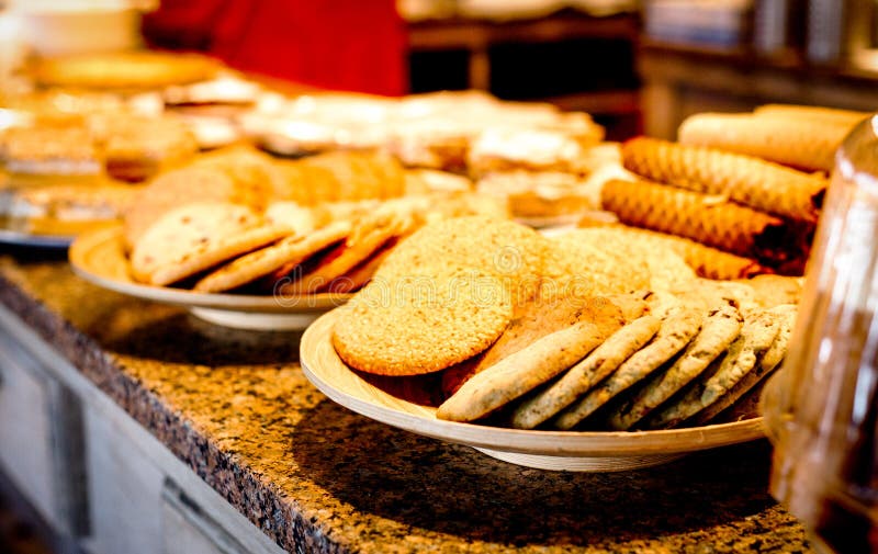 Different Kinds of Homemade Cookies on Plates Stock Photo - Image of ...