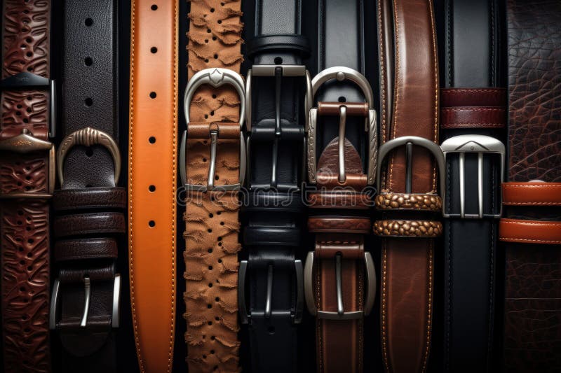 Different Kinds of Leather Belts Isolated for a Fashion Accessories ...