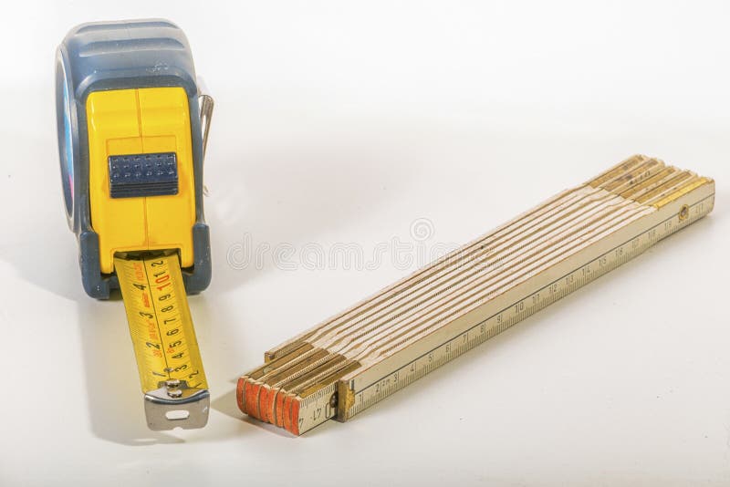 Measuring Tools - Isolated on White Stock Image - Image of metre, tools ...