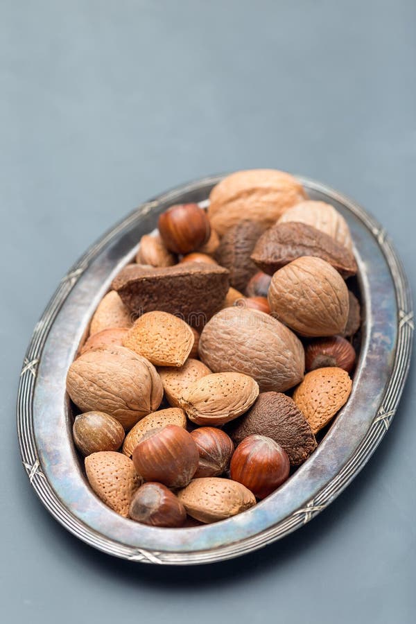 Different Kinds of Nuts in the Shell, Hazelnut, Walnut, Almond and ...