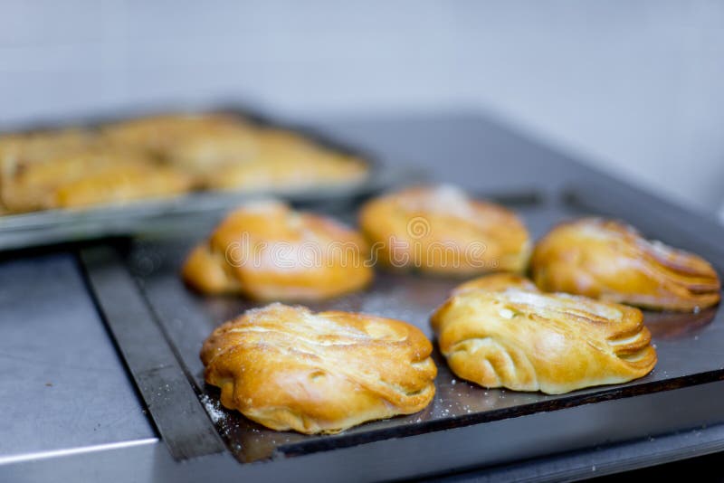 Different Kinds of Pastry are Being Cooked Stock Image - Image of ...