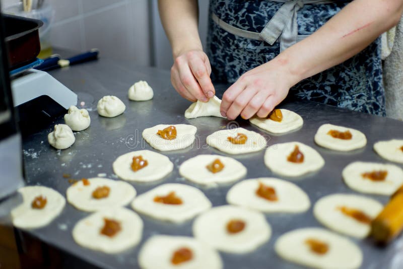 Different Kinds of Pastry are Being Cooked Stock Photo - Image of ...