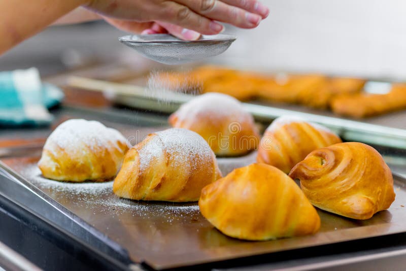 Different Kinds of Pastry in a Modern Bakery Stock Image - Image of ...