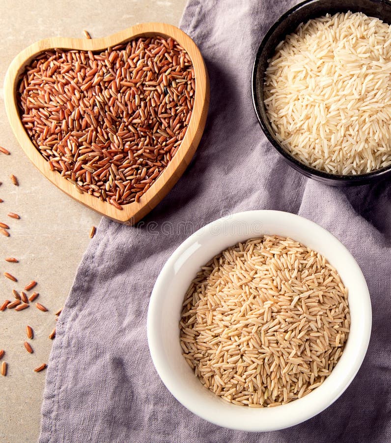Different Kinds of Rice Grains Stock Image - Image of cereal, brown ...