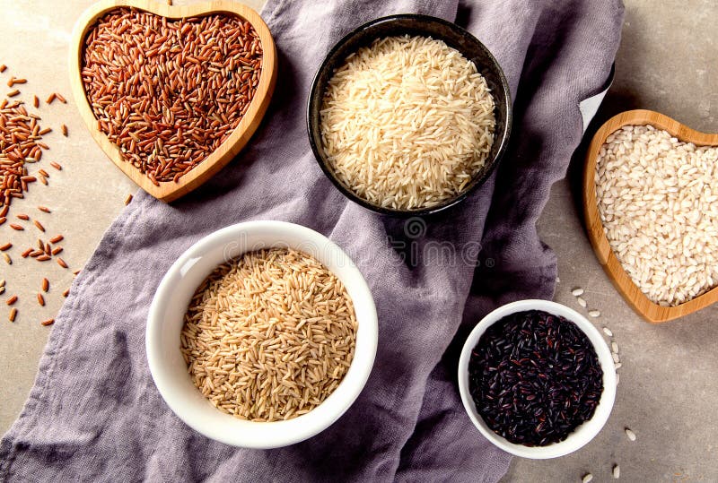 Different Kinds of Rice Grains Stock Image - Image of organic ...