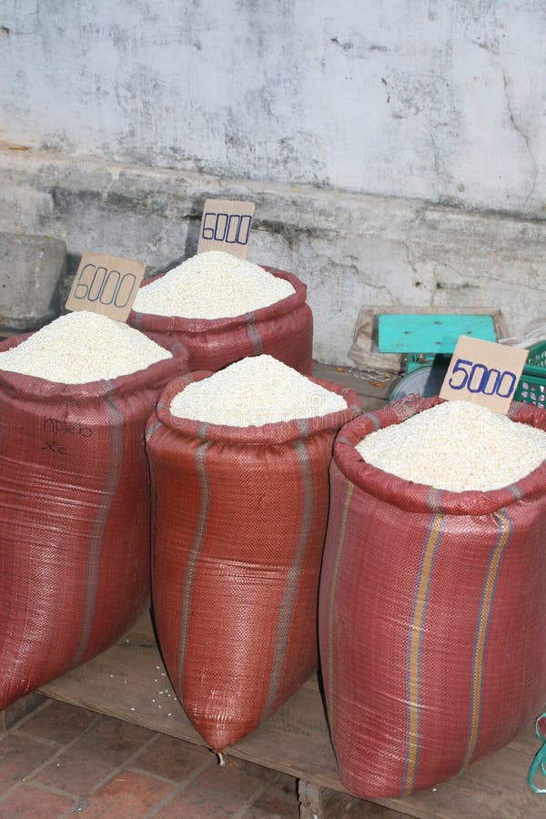 Various Kinds of Asian Rice at the Market, Laos Stock Image - Image of ...