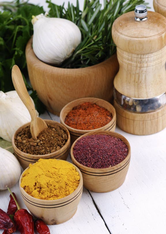 Different Kinds of Seasonings and Herbs Stock Image - Image of ...
