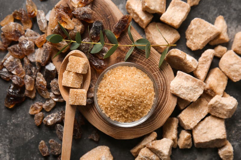 Different Kinds of Sugar on Grey Table Stock Photo - Image of flat ...