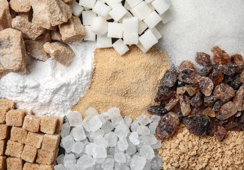 Different Kinds of Sugar, Top View Stock Image - Image of organic ...