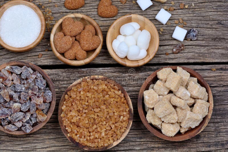 Different Kinds of Sugar on Table Stock Image - Image of sugar, brown ...