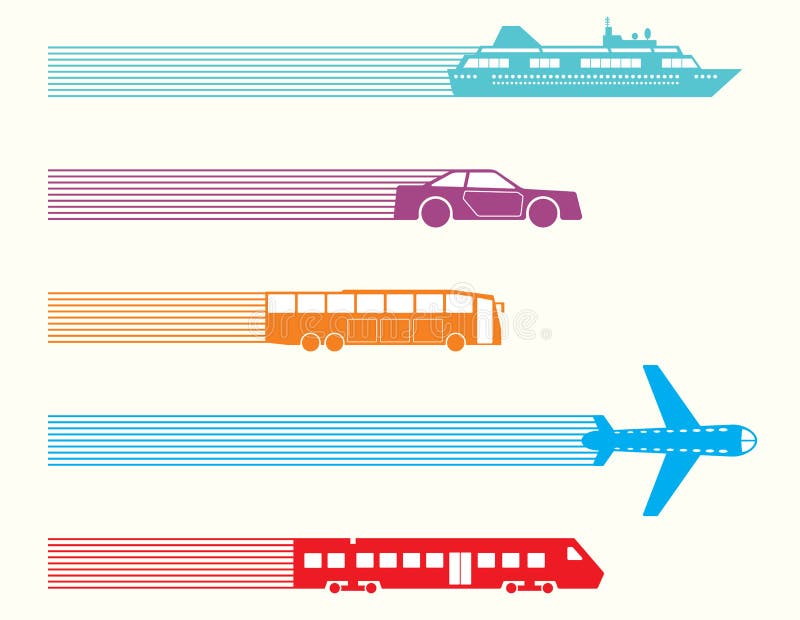 Different Kinds of Transport. Vector Illustration Stock Vector ...
