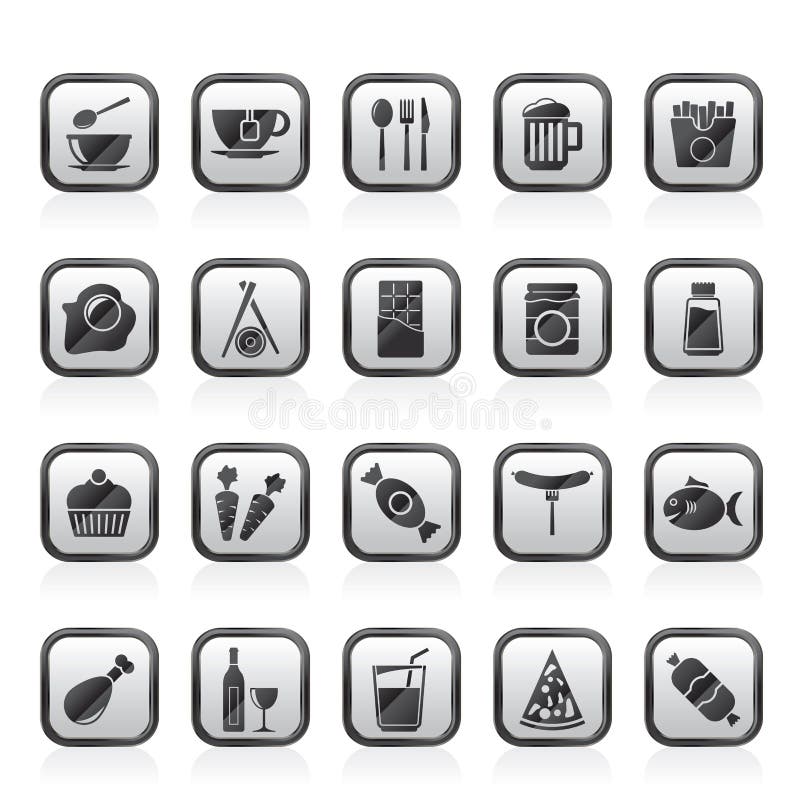Different King of Food and Drinks Icons 1 Stock Vector - Illustration ...