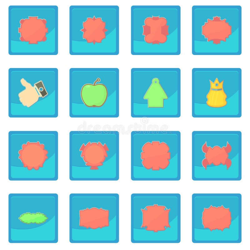 Different Labels Set, Cartoon Style Stock Vector - Illustration of ...