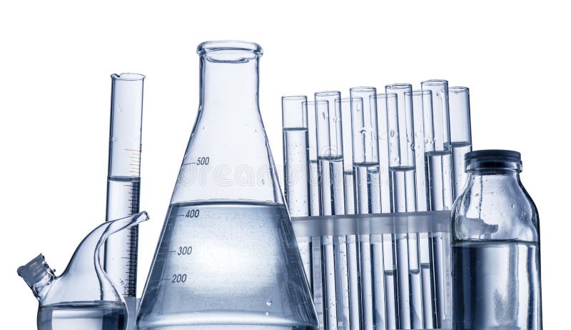Different Laboratory Beakers and Glassware. Stock Photo - Image of ...