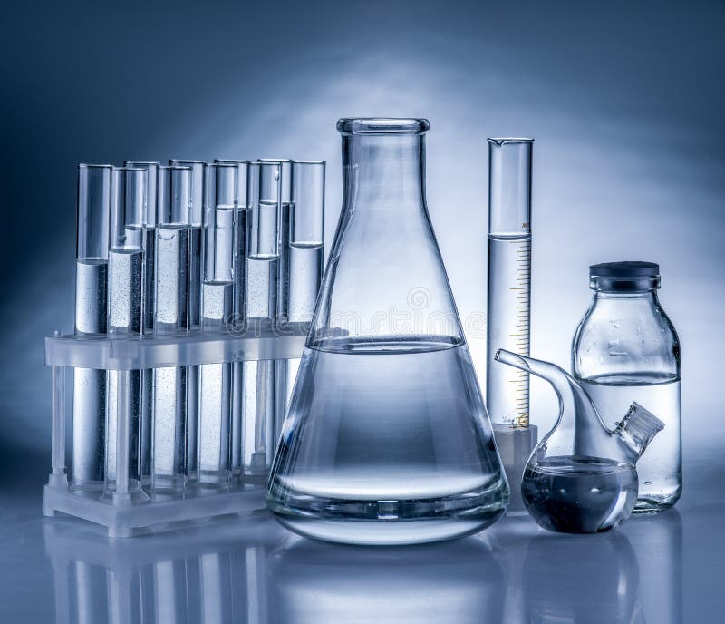 Different Laboratory Beakers And Glassware Stock Image - Image of ...
