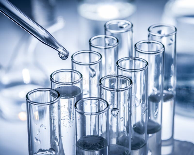 Different Laboratory Beakers and Glassware. Stock Photo - Image of ...