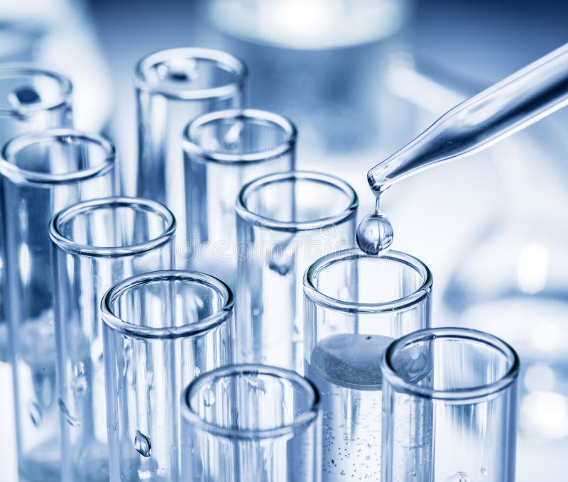 Different Laboratory Beakers and Glassware. Stock Photo - Image of ...