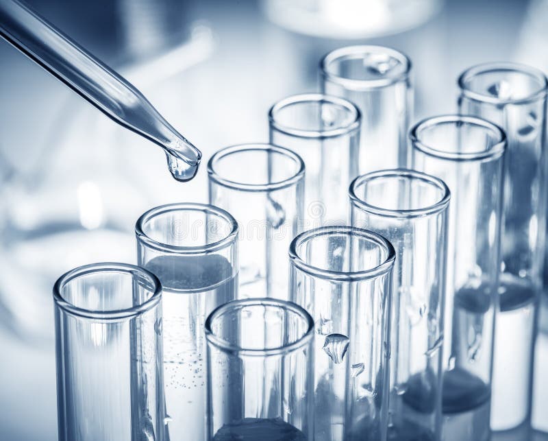 Different Laboratory Beakers and Glassware. Stock Photo - Image of ...