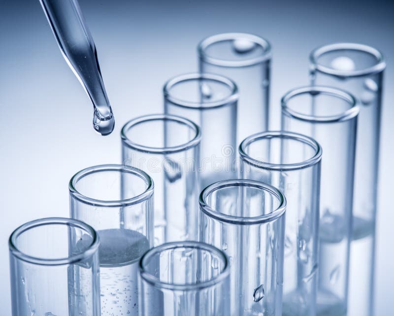 Different Laboratory Beakers and Glassware. Stock Photo - Image of ...