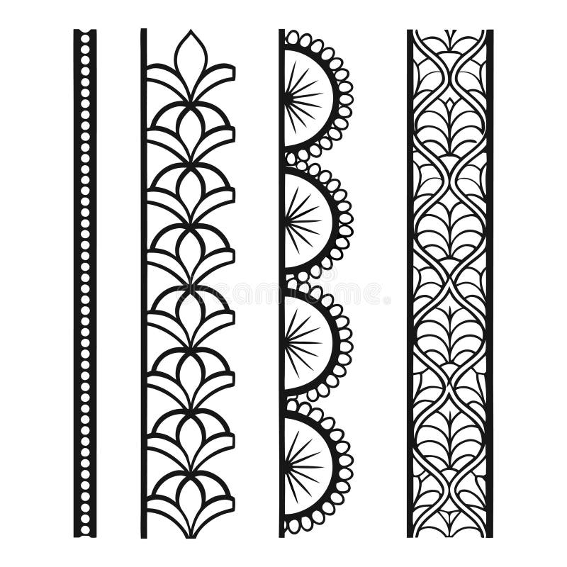 9 Different Lace Border Svg Stock Vector - Illustration of ornament ...