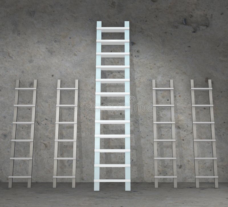Different Ladders in Career Progression Concept Stock Illustration ...