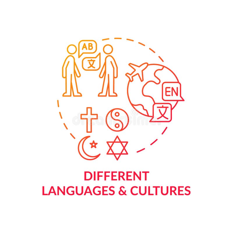 Different Languages and Cultures Red Gradient Concept Icon Stock Vector ...