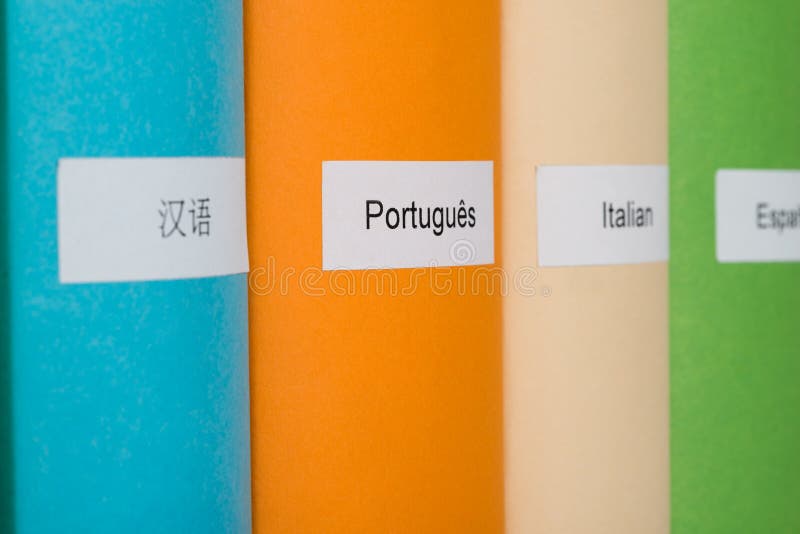 Different Languages Label on Book Stock Photo - Image of knowledge ...