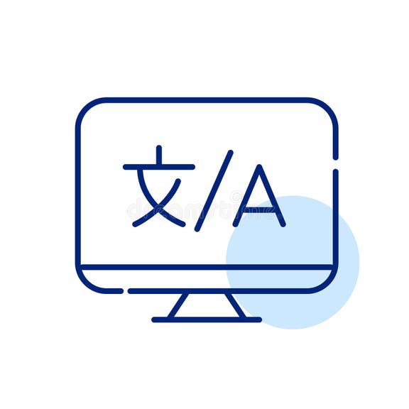 Different Languages Symbols on a Desktop Computer. Translational ...