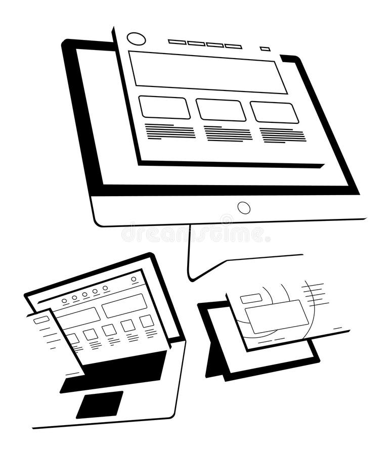 Laptop and Tablet Notebook Interface Design Ui Ux Developing Panels ...